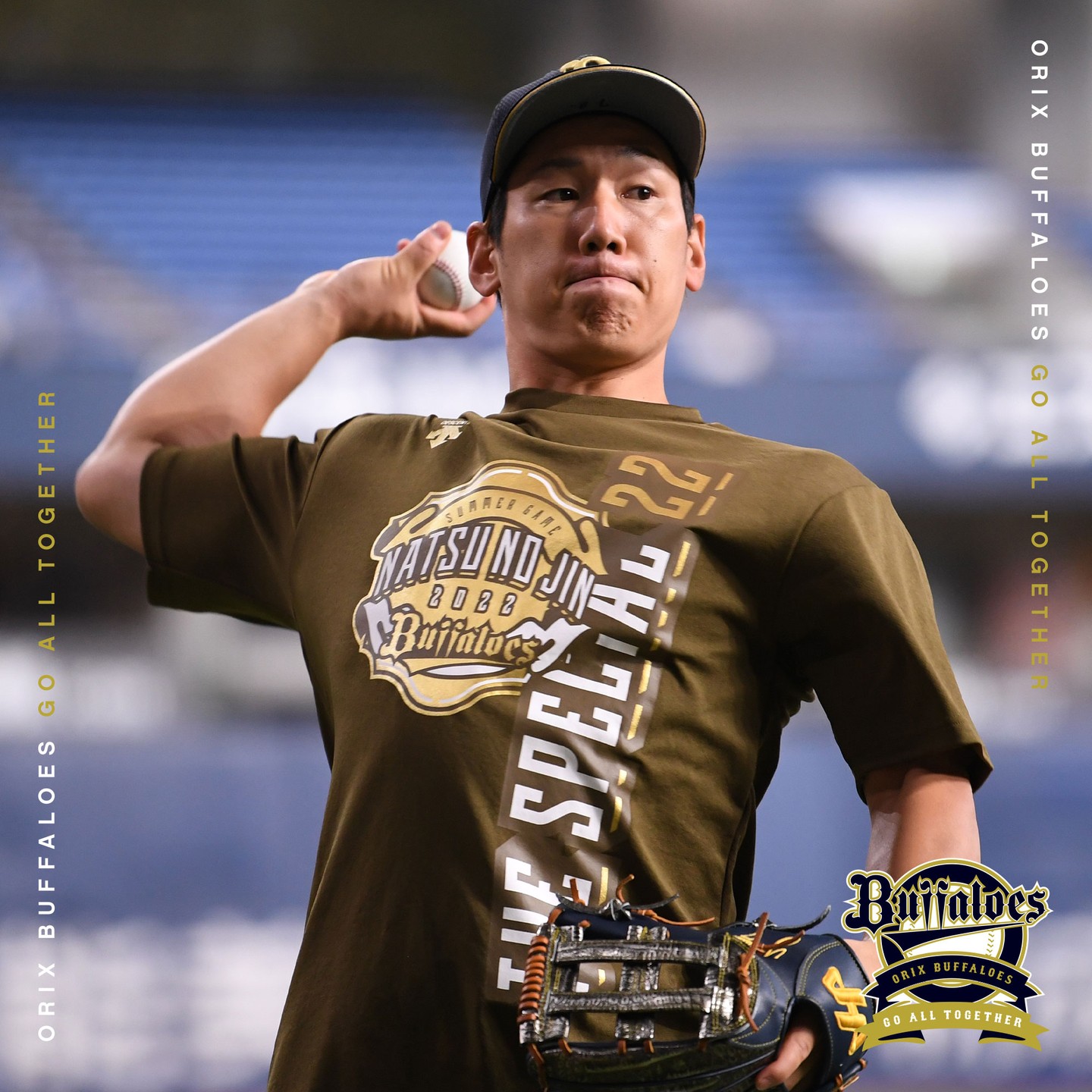 ORIX-Buffaloes: 本日の試合前練習より選手が夏の陣コンセプトTシャツを着用しております！ #Bs夏の陣2022 #Bs2022 ...